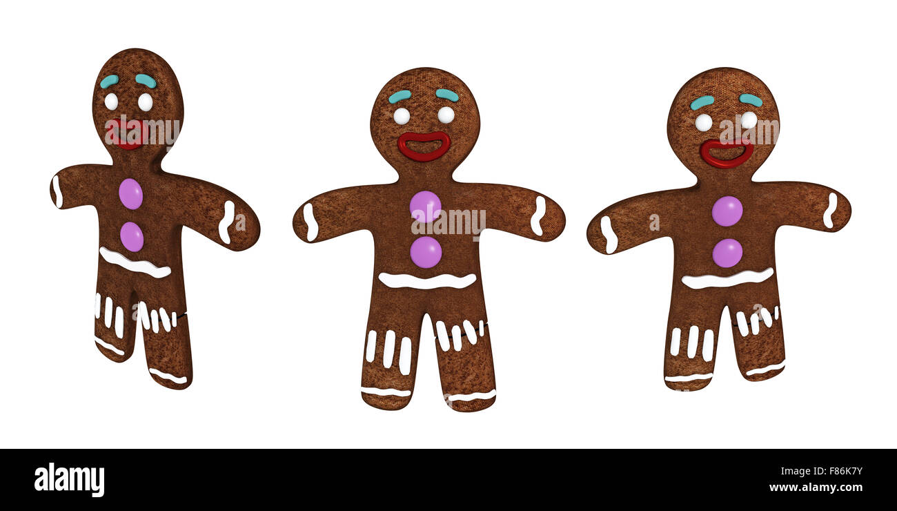 gingerbread man isolated on white background Stock Photo - Alamy
