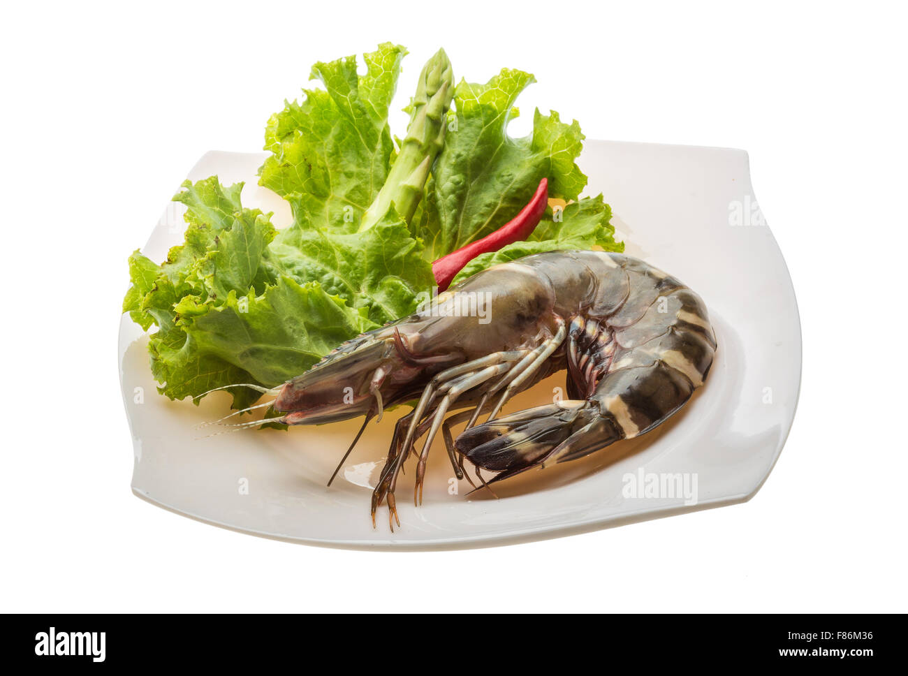 Raw Tiger prawn ready for cooking Stock Photo - Alamy