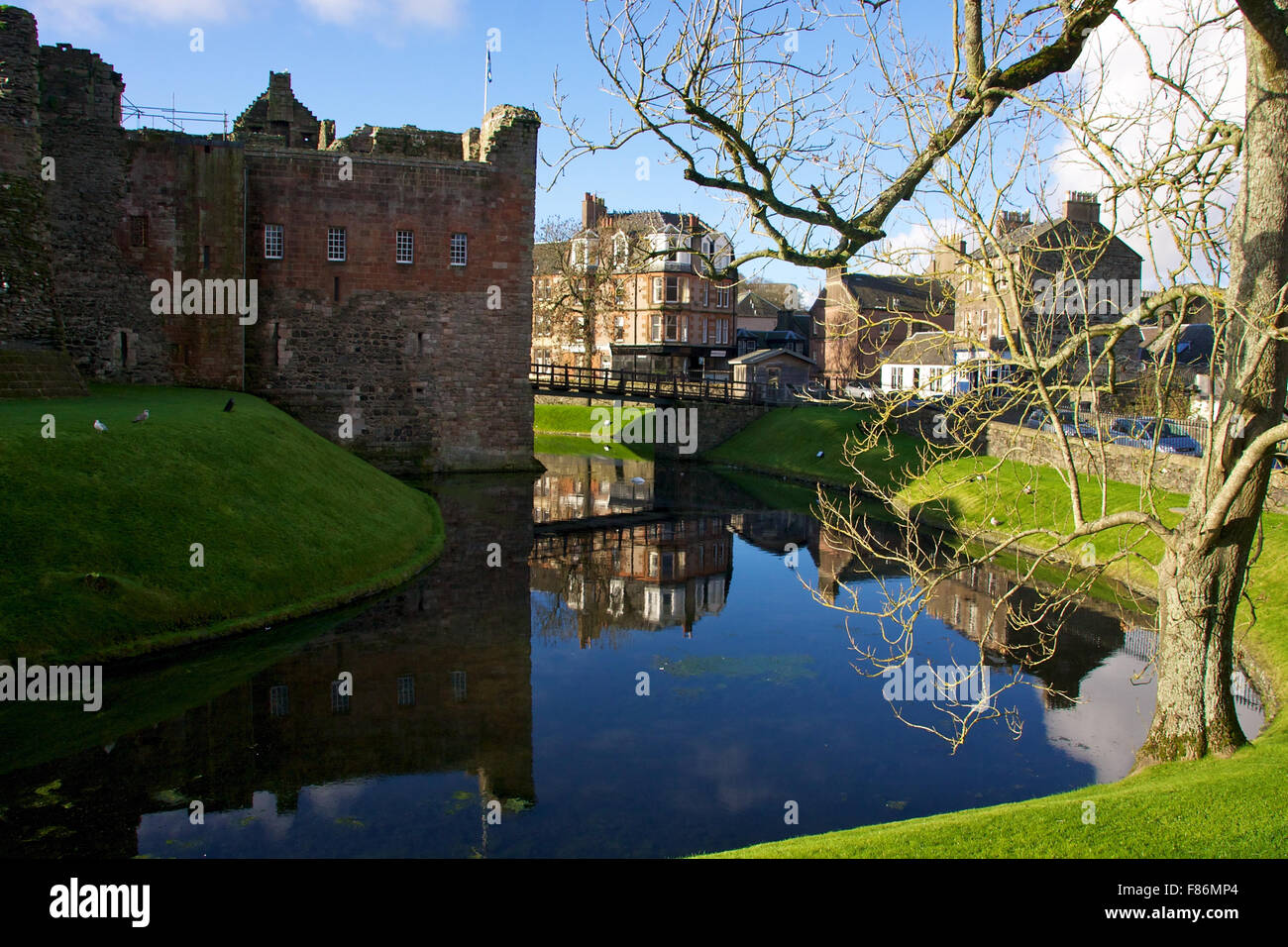 Moat around castle on Bute Stock Photo - Alamy