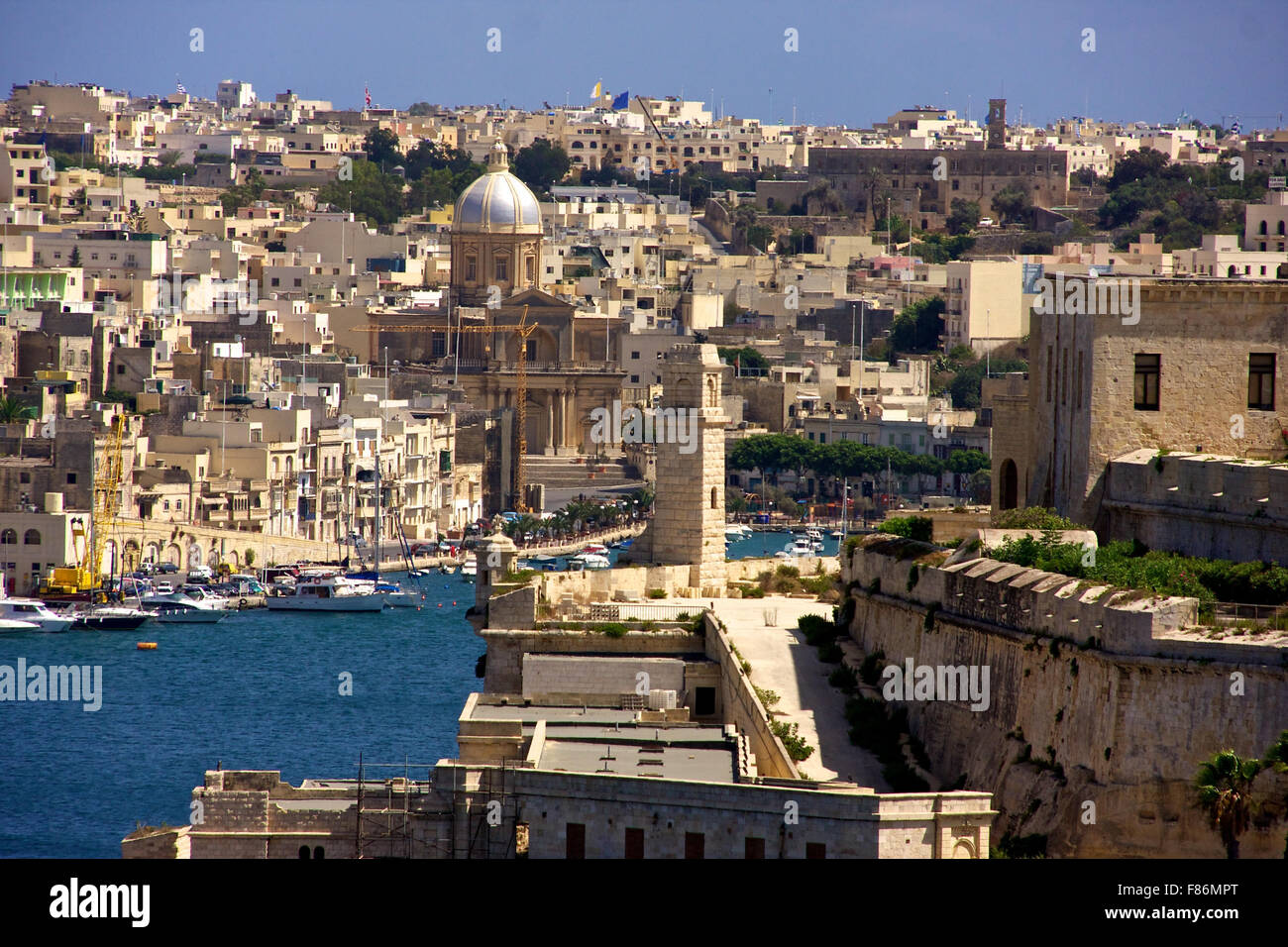 View of Malta over Harbour Stock Photo - Alamy