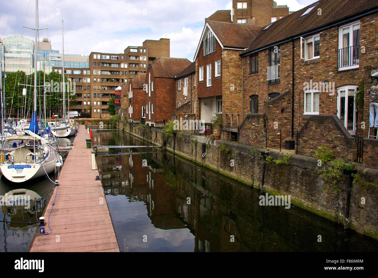 Canal with reflection in London Stock Photo - Alamy