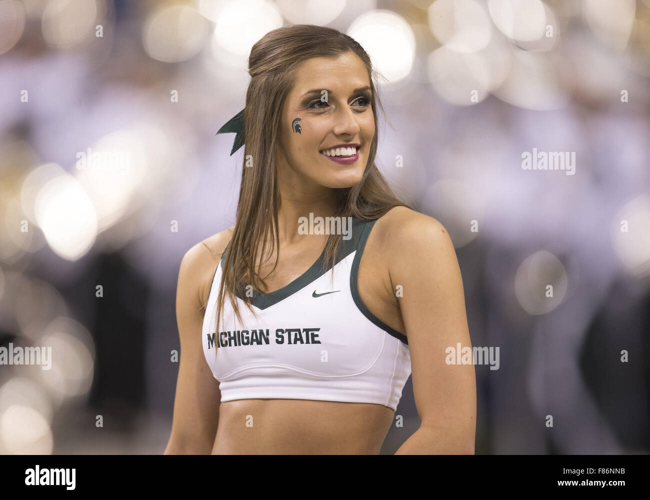 Indianapolis, Indiana, USA. 05th Dec, 2015. Michigan State cheerleader ...