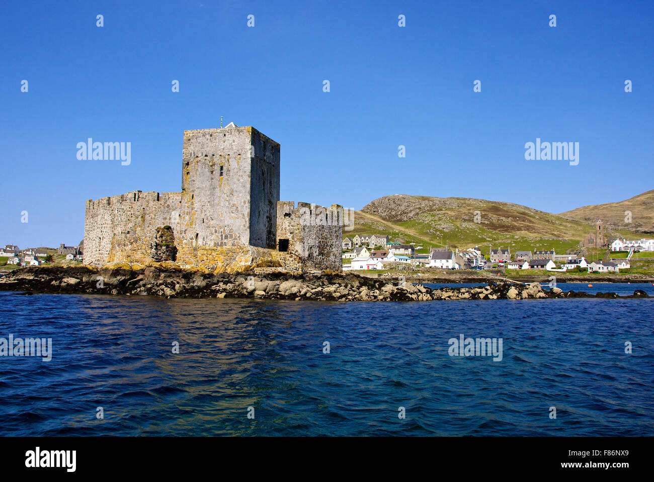 Castle surrounded by water in Barra Stock Photo - Alamy