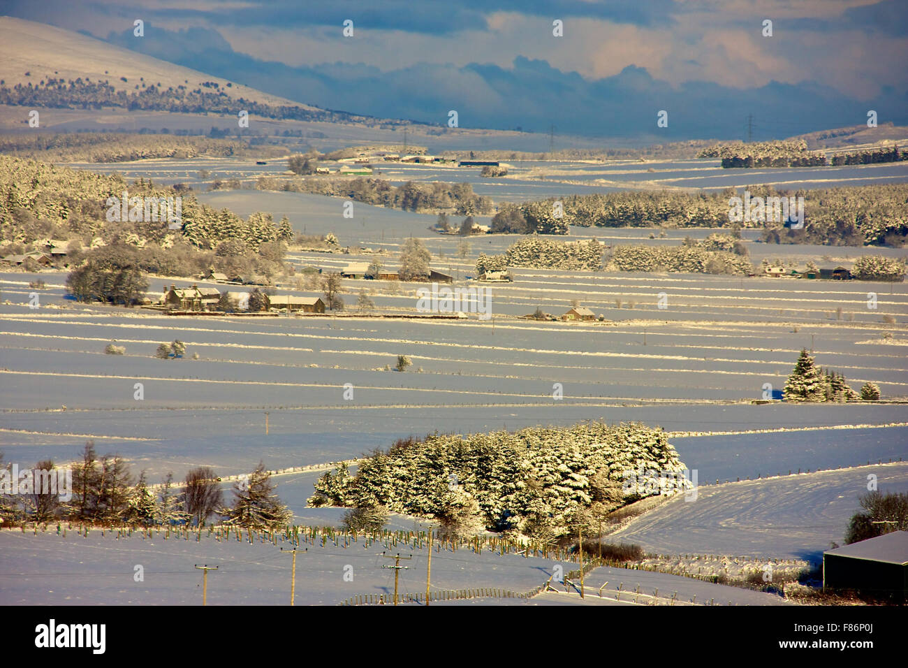 Snow covered gills near huntly Stock Photo - Alamy