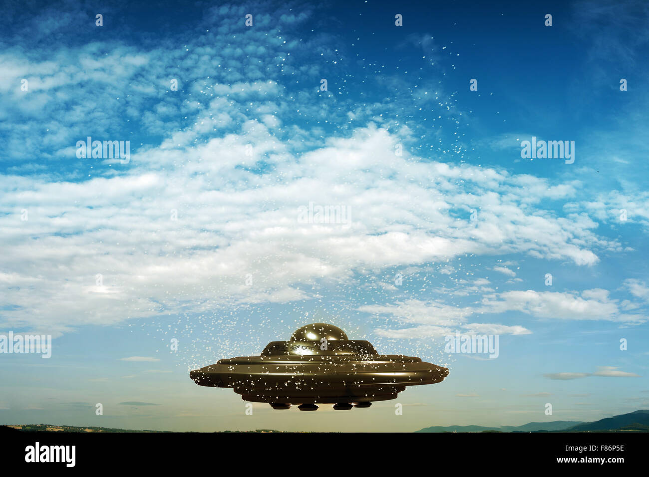 Illustration of an unidentified flying object Stock Photo - Alamy
