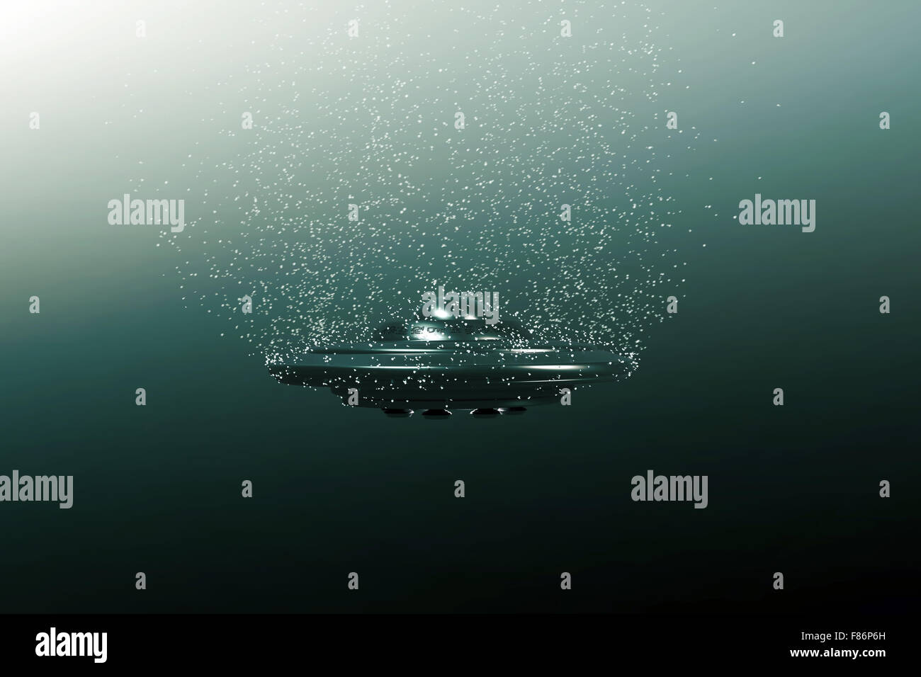 unidentified flying object moving under the sea Stock Photo - Alamy