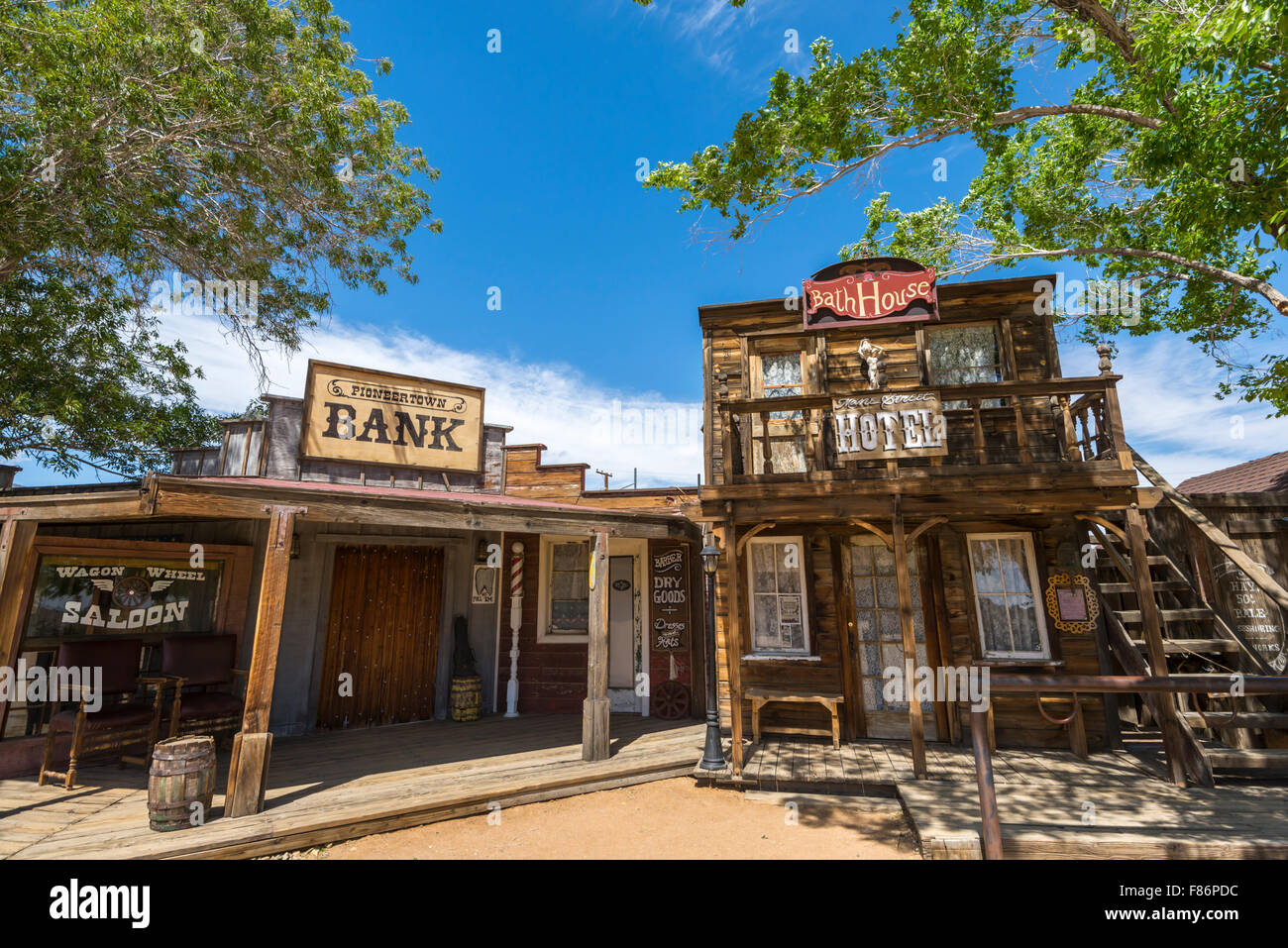 Bank, bath house, and hotel buildings at Pioneer Town. California ...