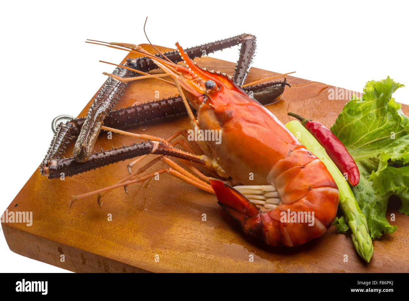 Giant Freshwater Prawn boiled with pepper Stock Photo - Alamy