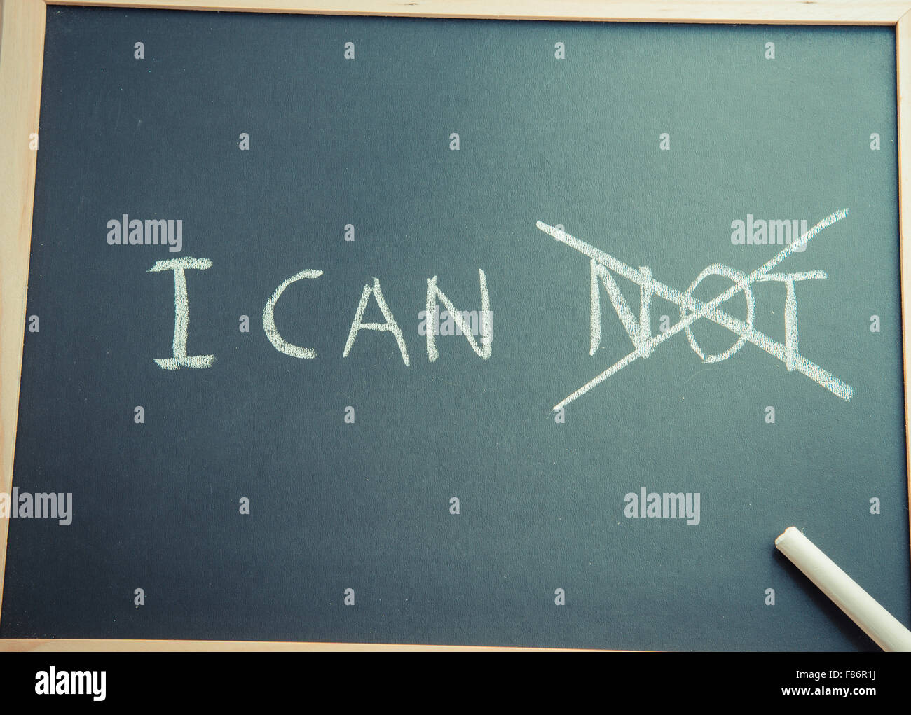 Write I can not word on black board 2 Stock Photo - Alamy