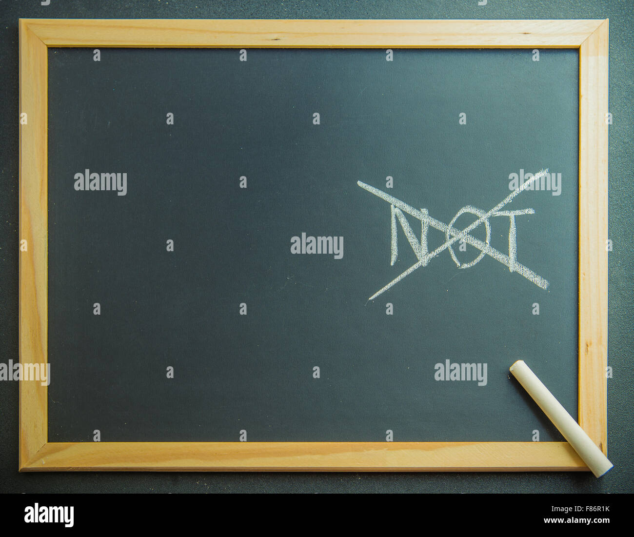 Write Not word on black board 1 Stock Photo - Alamy