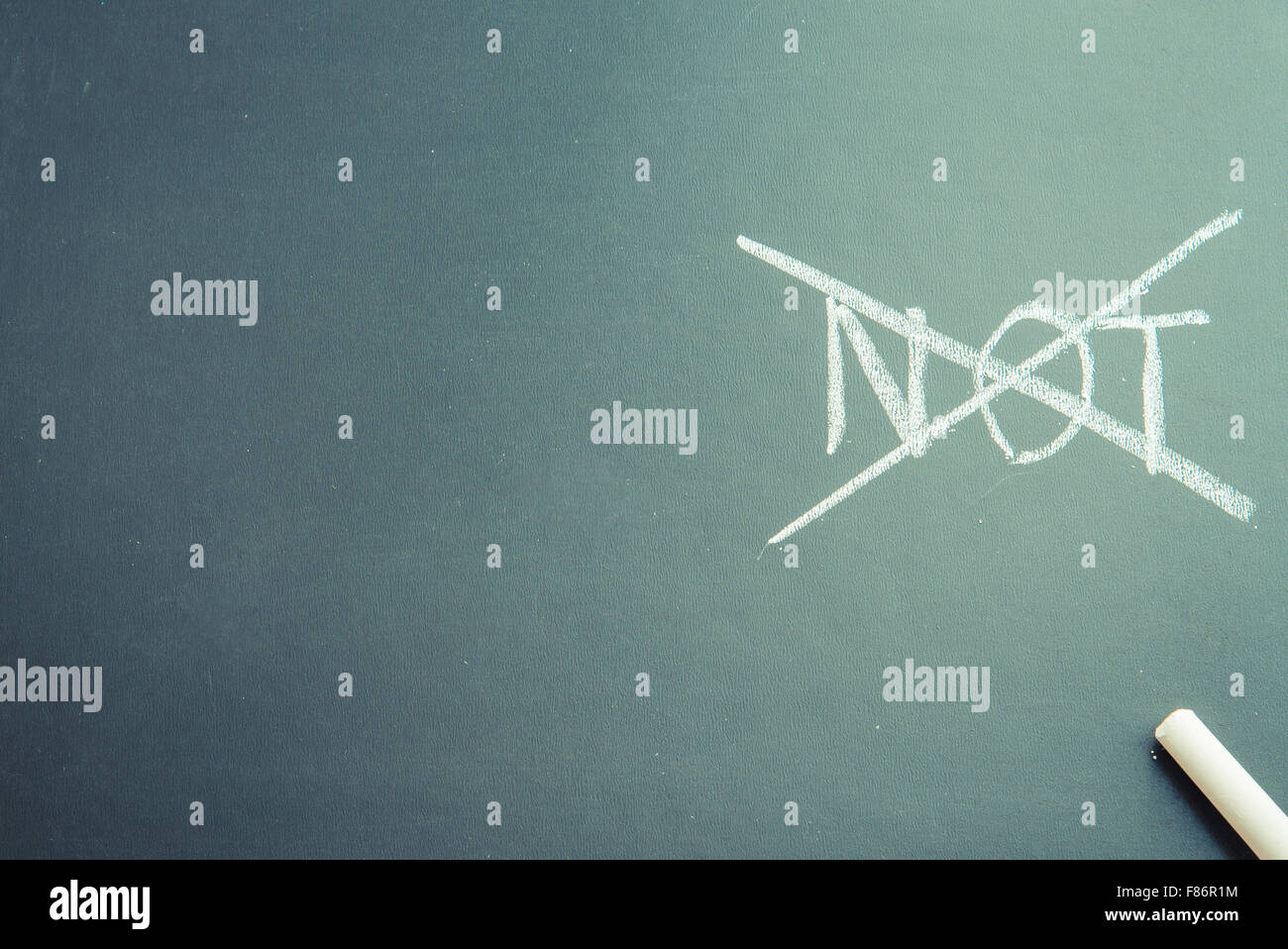 Write Not word on black board 2 Stock Photo - Alamy