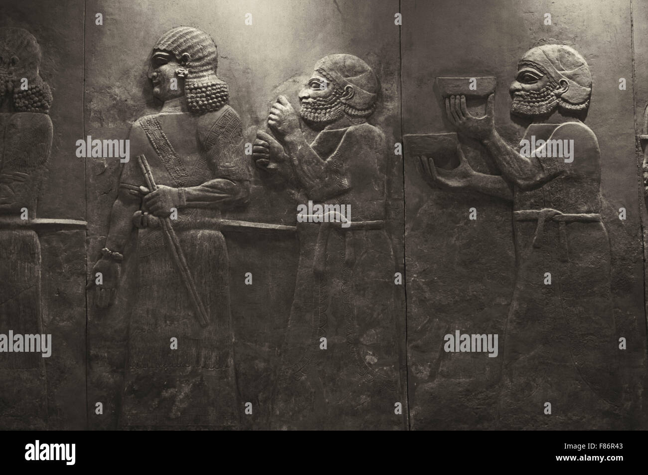 Large carved stone reliefs from Nimrud, in Baghdad's National Museum ...