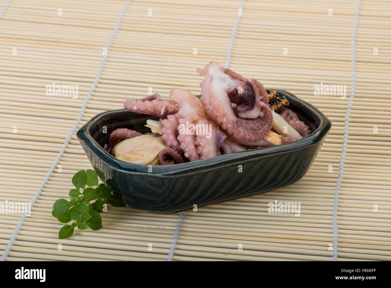 Seafood cocktail with octopus, shrimp, calamari and mussel Stock Photo ...