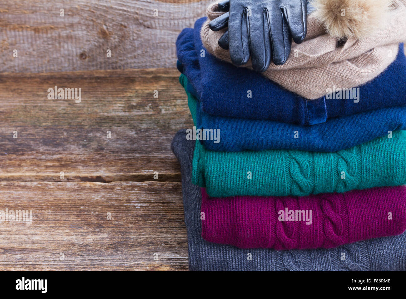 set of woolen clothes Stock Photo - Alamy