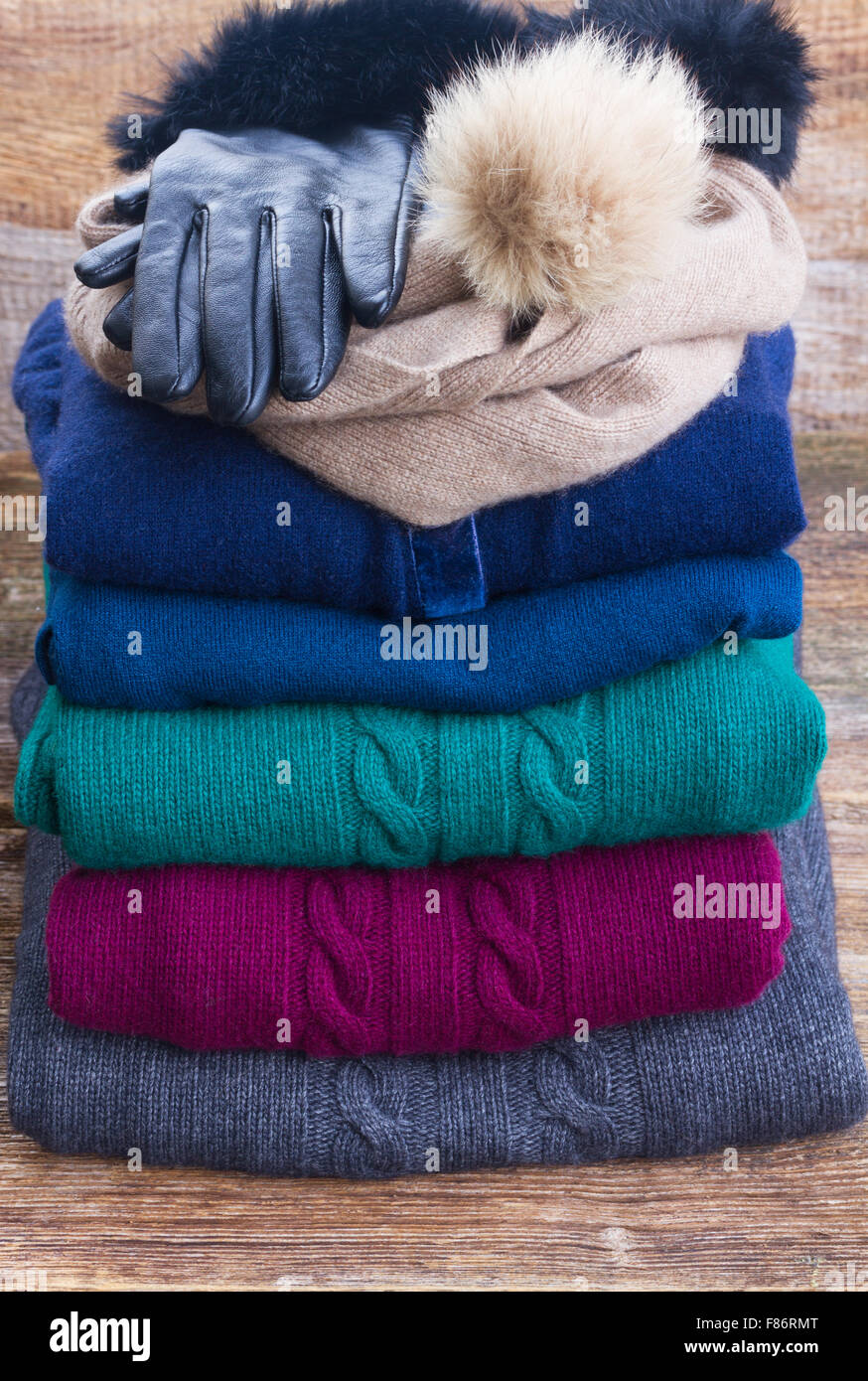 set of woolen clothes Stock Photo - Alamy