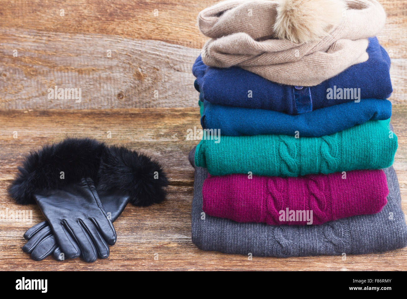 set of woolen clothes Stock Photo - Alamy