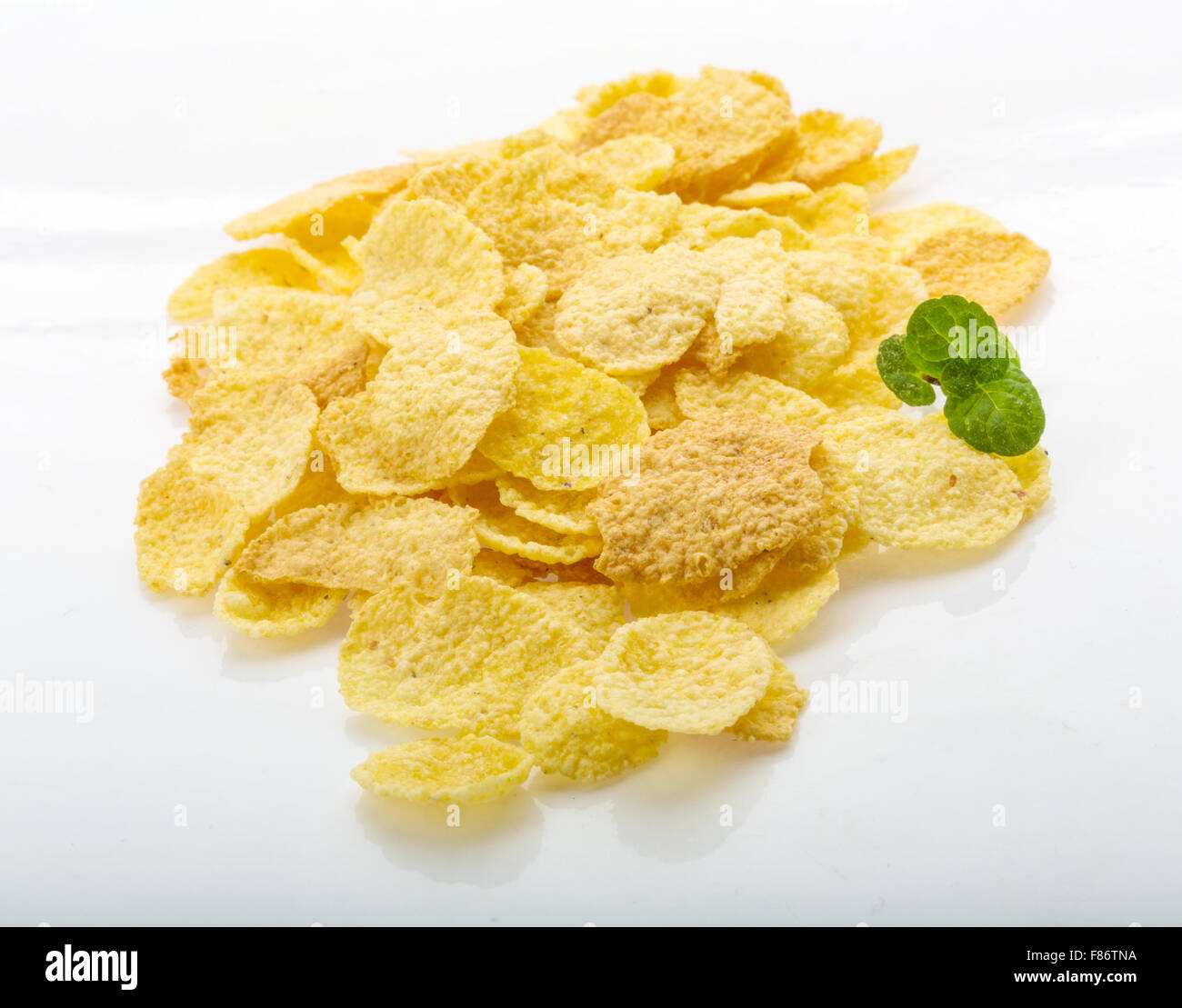 Corn Flakes with mint leaves Stock Photo - Alamy
