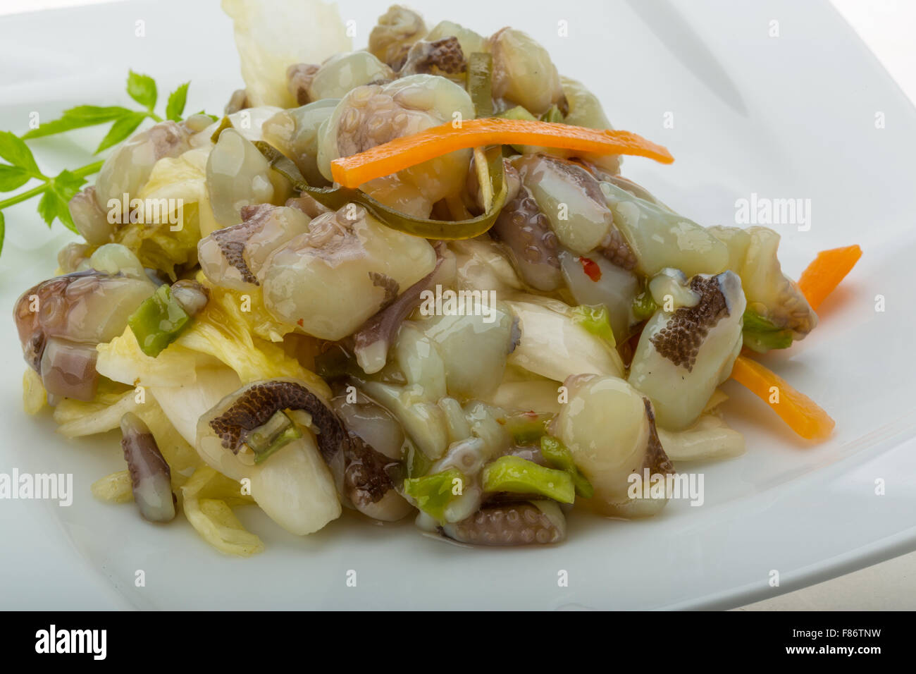 Raw octopus salad - japan tradition food Stock Photo - Alamy