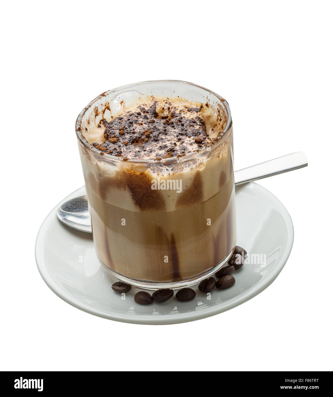 Mocha coffee with chocolate and powder Stock Photo - Alamy