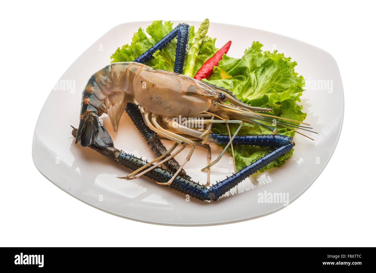 Big Freshwater prawn ready for cooking Stock Photo - Alamy