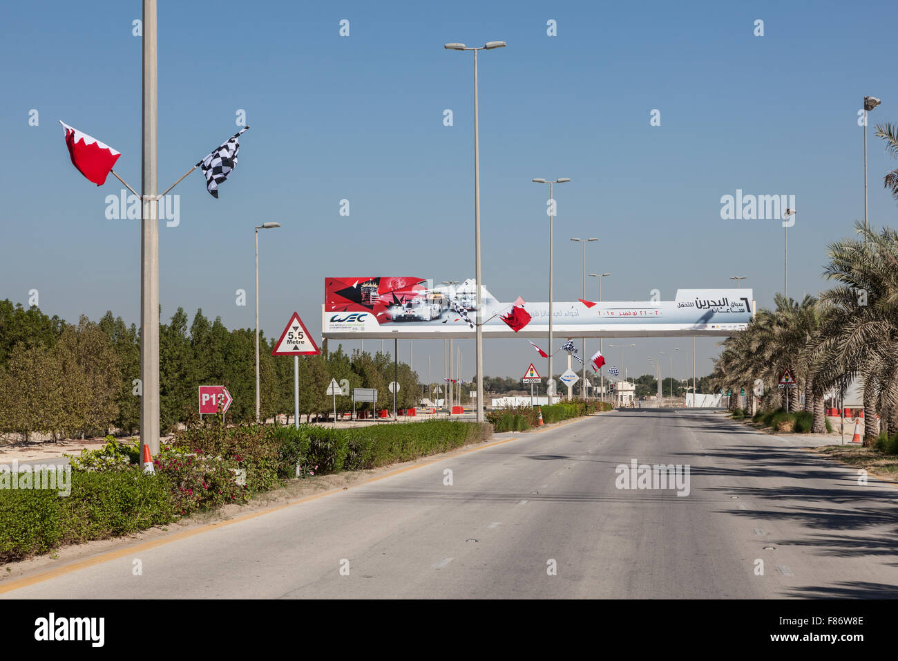 Bahrain International Circuit Entrance road. November 15, 2015 in ...