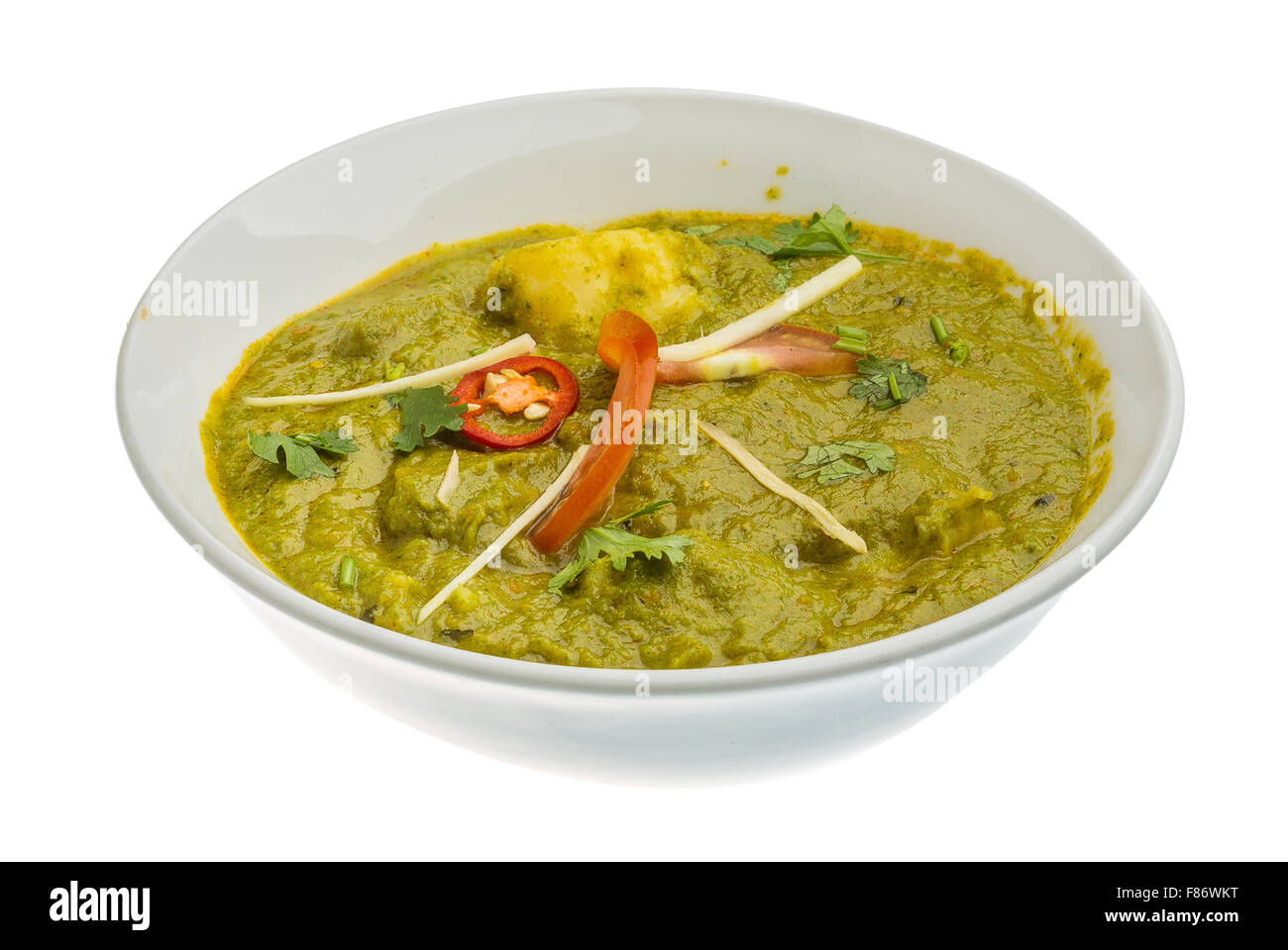 Sag Alu - spinach with potato Indian food Stock Photo - Alamy