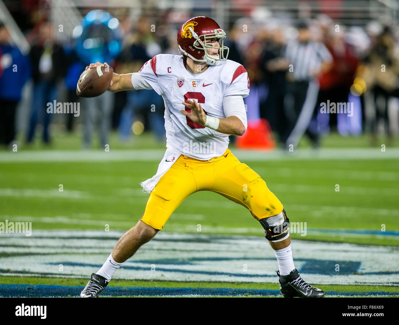 December 05, 2015: USC Trojans quarterback Cody Kessler (6) in action ...
