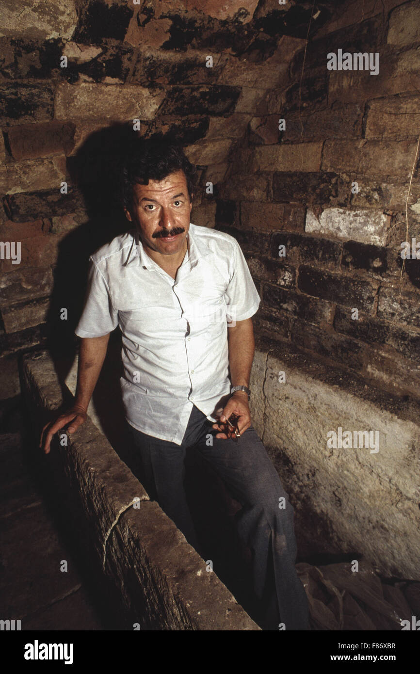 Iraqi archaeologist Mahmoud standing in the chamber where he made Iraq ...