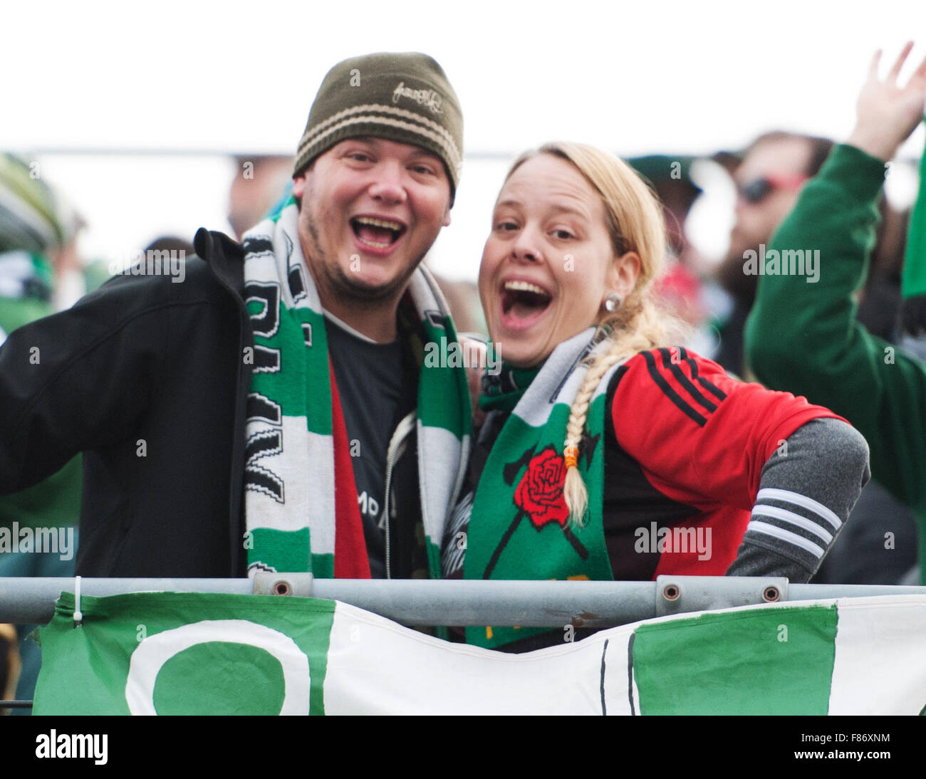 Columbus, Ohio, USA. 6th Dec, 2015. Portland Timbers fans show their ...