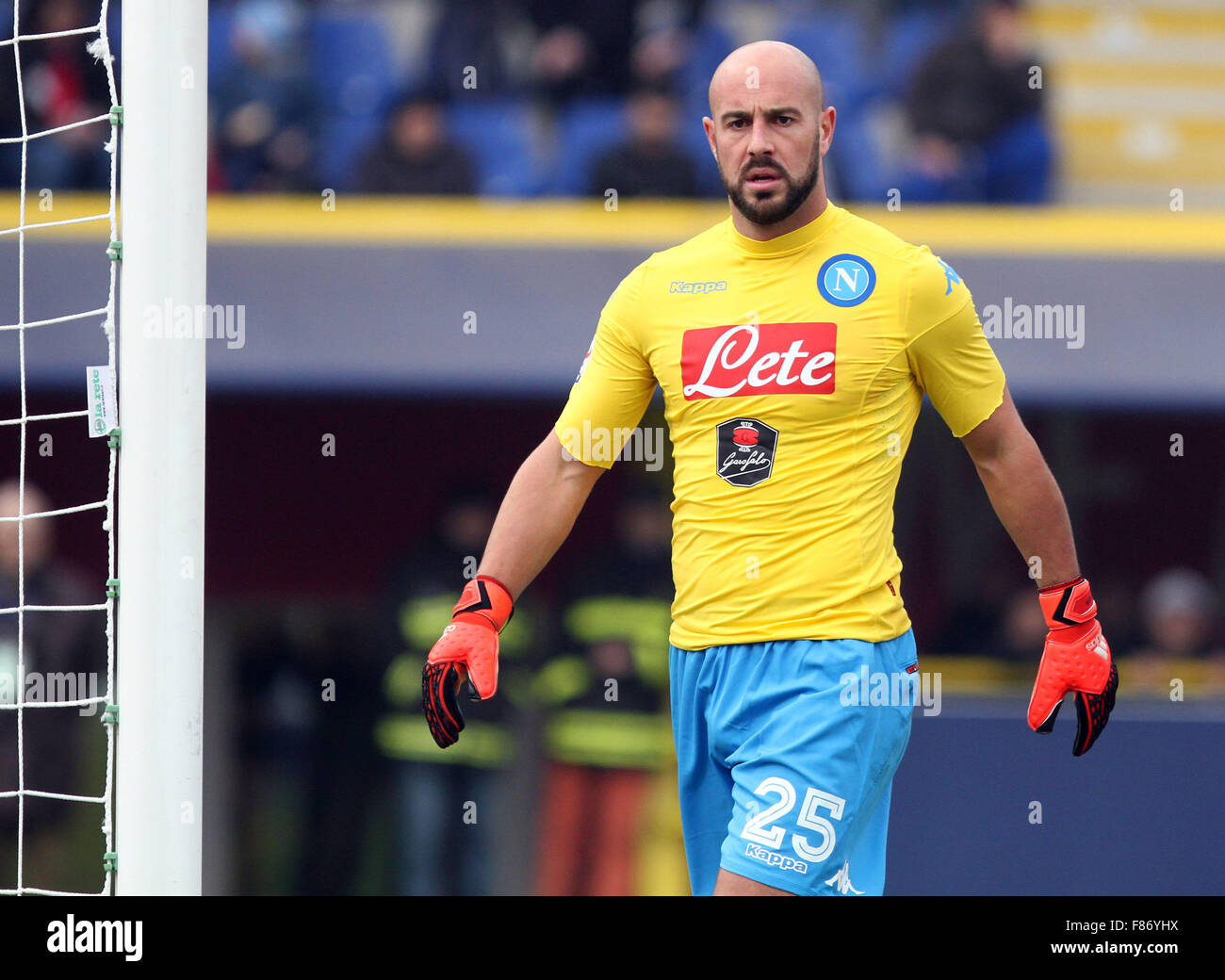 Bologna, Italy. 06th Dec, 2015. Napoli's goalkeeper Pepe Reina during ...