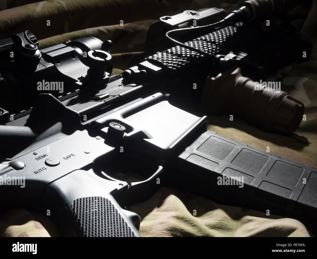 Close-up of AR-15 (M4A1) rifle Stock Photo - Alamy