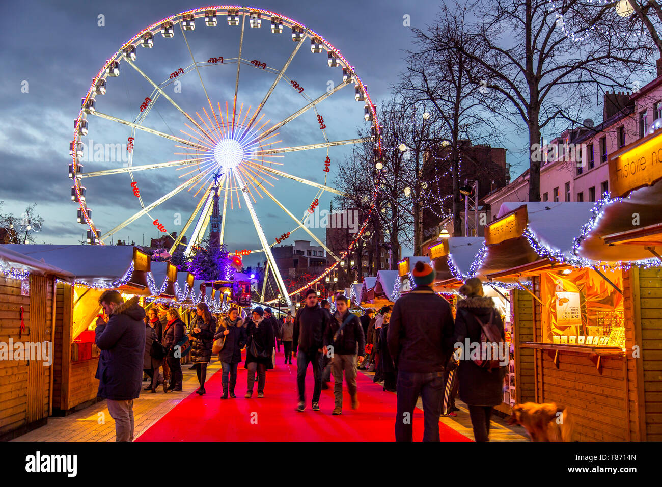 Christmas in Brussels, Belgium, Christmas market on the Fish-Market ...