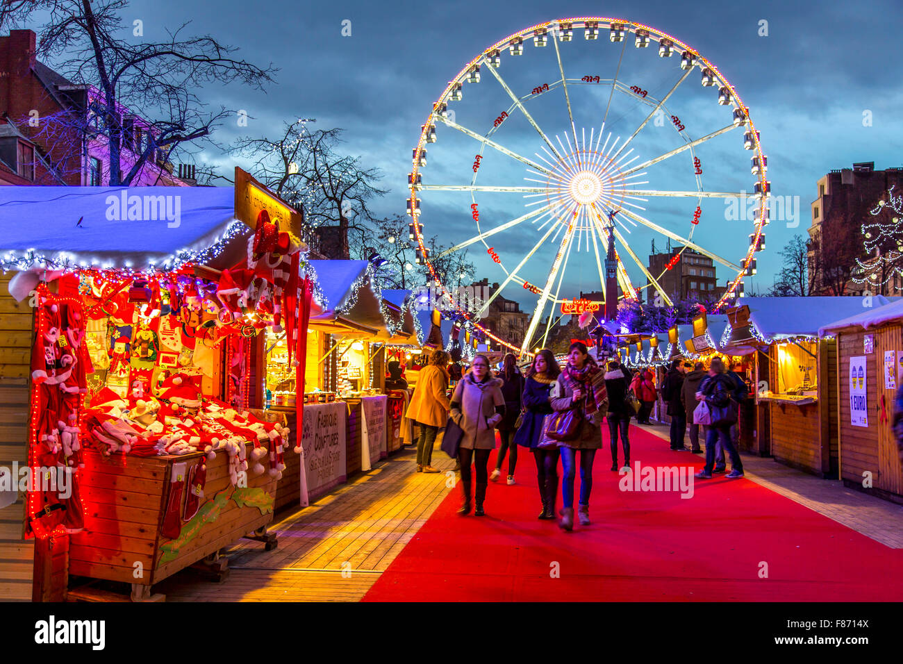 Christmas in Brussels, Belgium, Christmas market on the Fish-Market ...