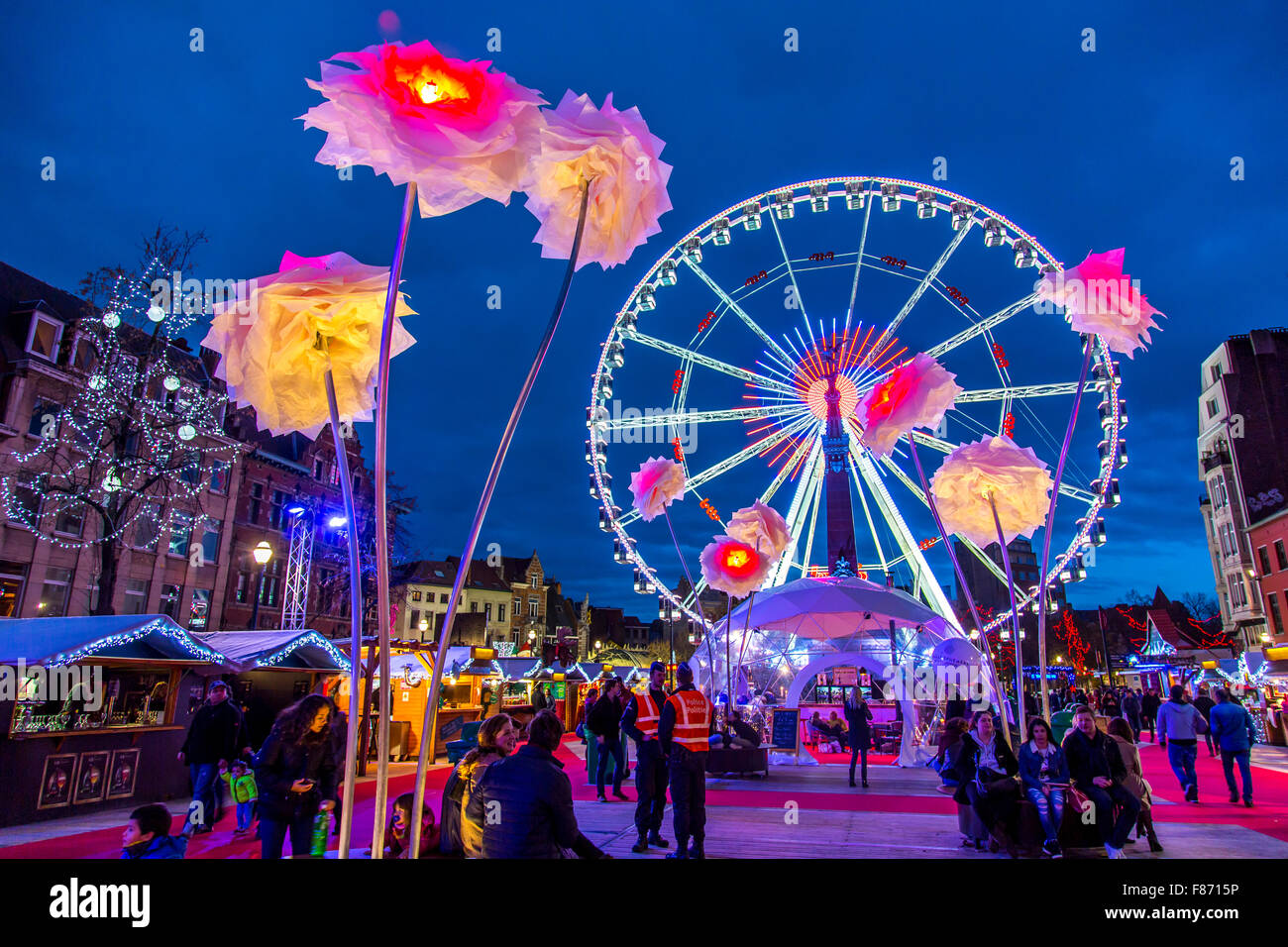 Christmas in Brussels, Belgium, Christmas market on the Fish-Market ...