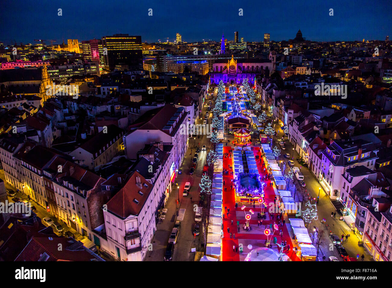 Christmas in Brussels, Belgium, Christmas market on the Fish-Market ...