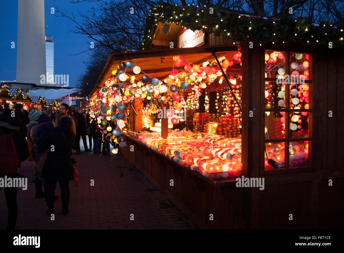 Christmas Market between TV Tower and Rotes Rathaus. Berlin, Germany ...