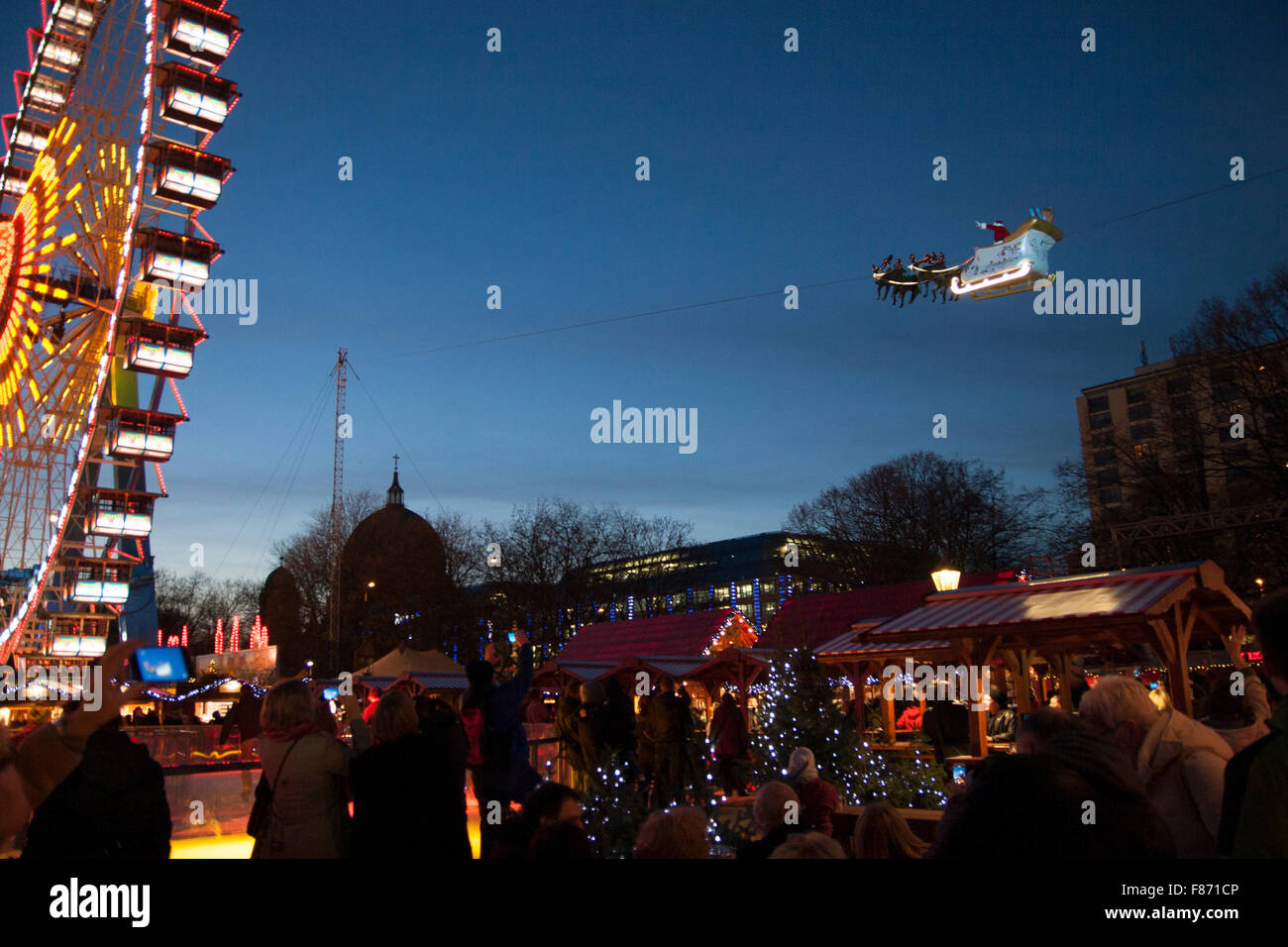 Christmas Market between TV Tower and Rotes Rathaus. Berlin, Germany ...