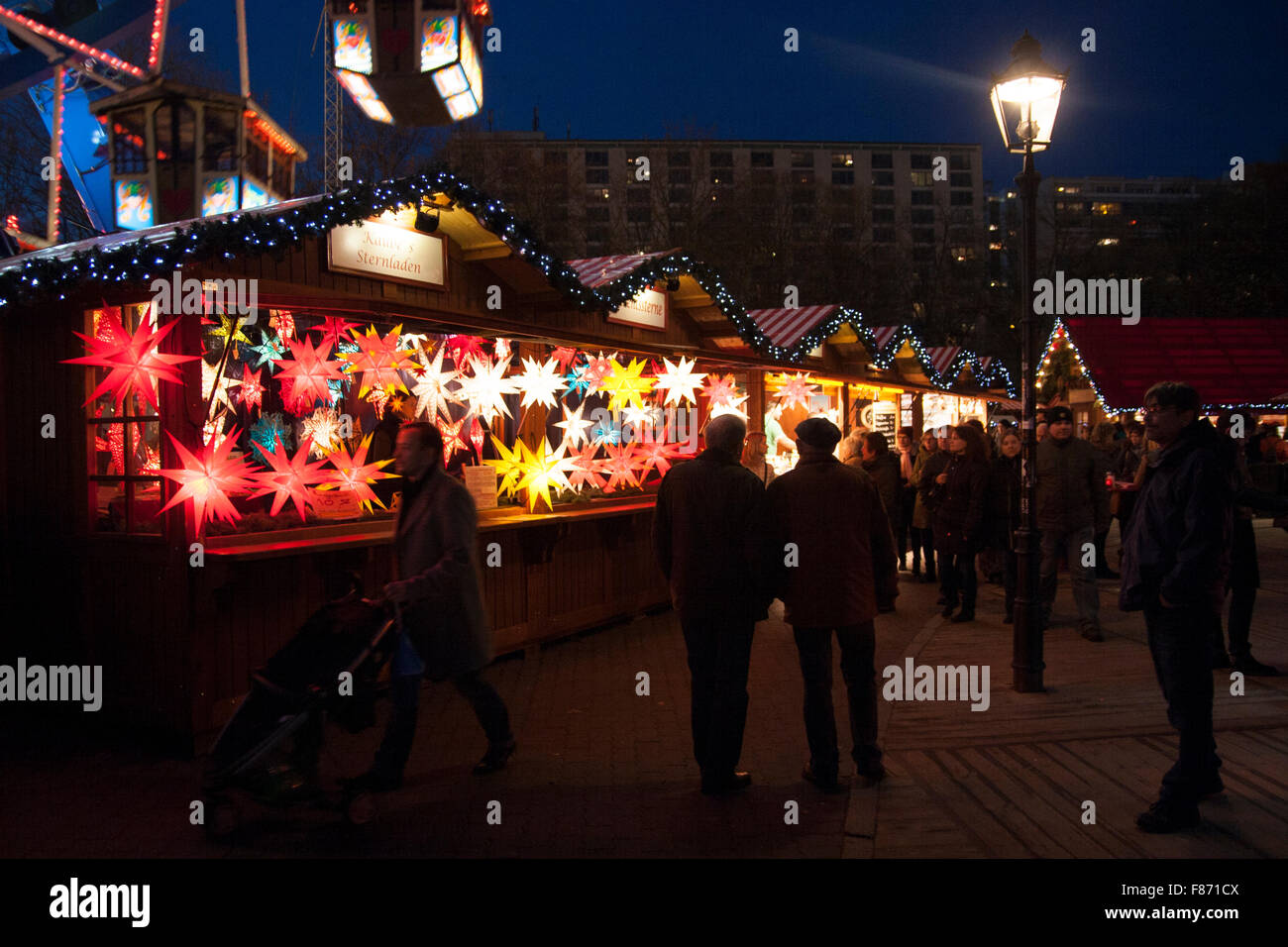 Christmas Market between TV Tower and Rotes Rathaus. Berlin, Germany ...