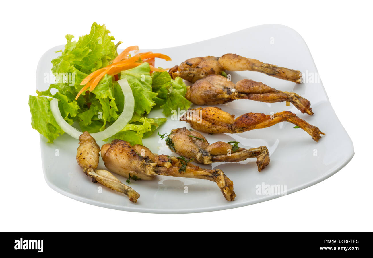 Grilled frog legs - French style Stock Photo - Alamy