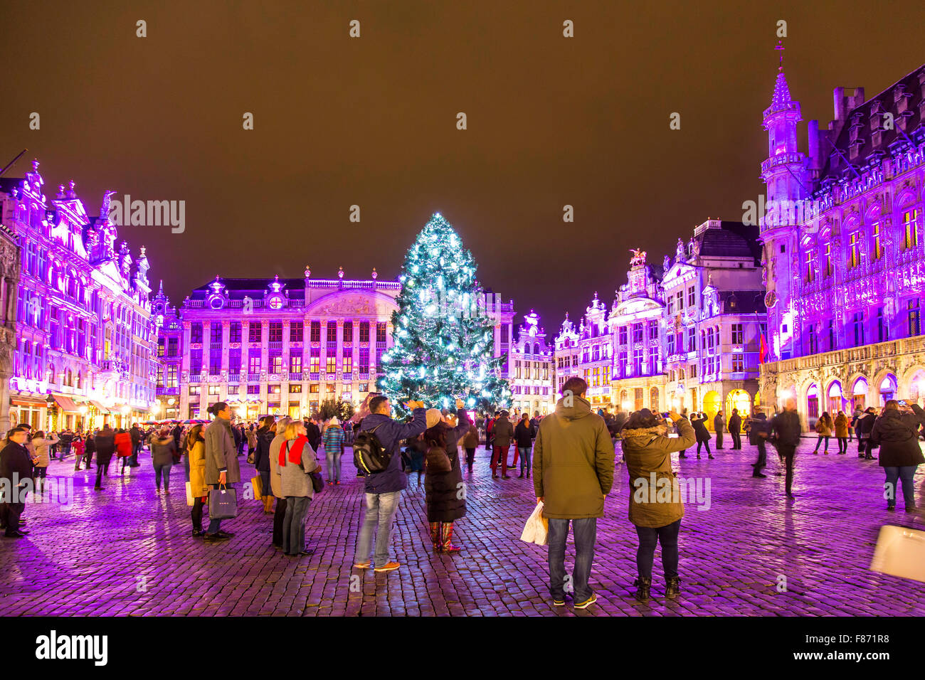 Grand Place Christmas Brussels Belgium Market Stock Photos & Grand ...