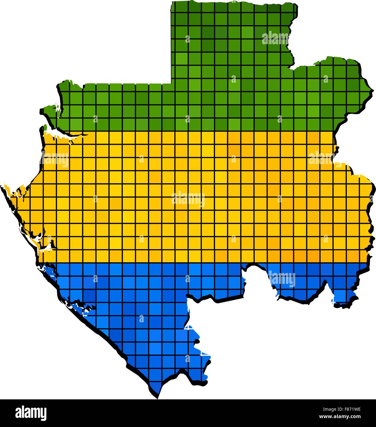 Gabon map with flag inside Stock Vector Image & Art - Alamy