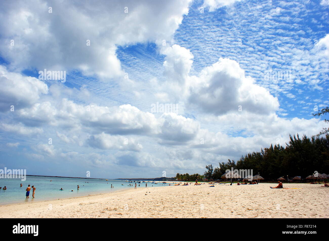 Mauritius. Beautiful beach under a sky with clouds Stock Photo - Alamy