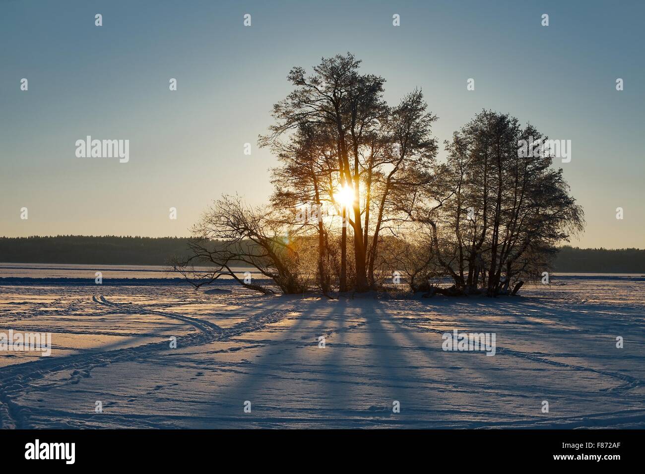 Winter Sunset Landscape Stock Photo - Alamy