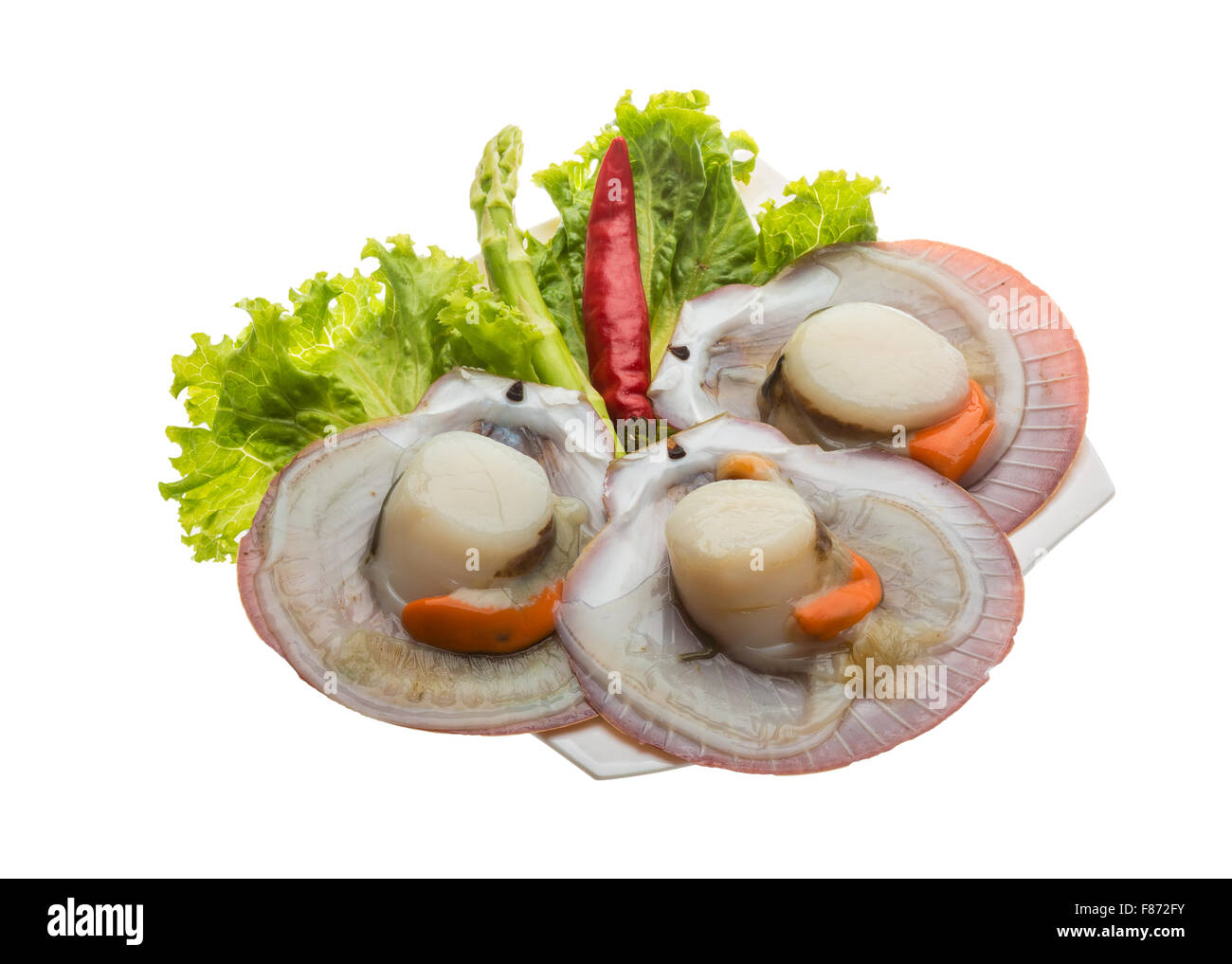 Raw fresh scallop ready for cooking Stock Photo - Alamy