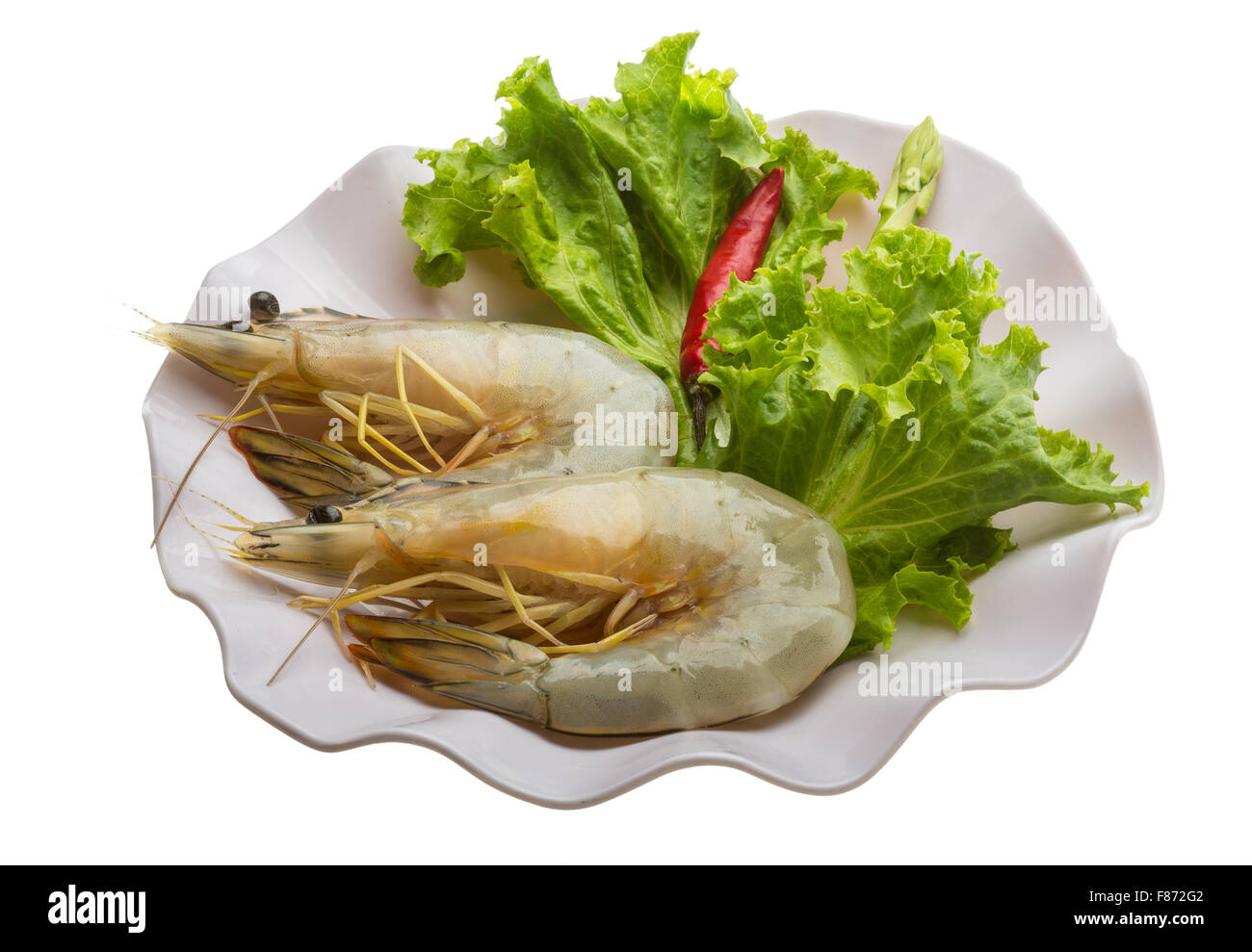 Raw Tiger prawn ready for cooking Stock Photo - Alamy
