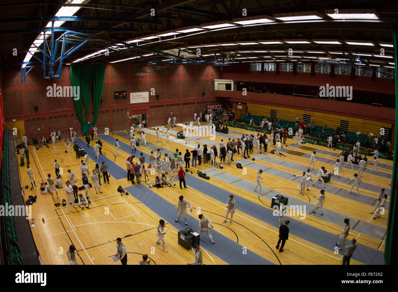 Welsh Open 2015 fencing championship, Sport Wales National Centre Stock ...