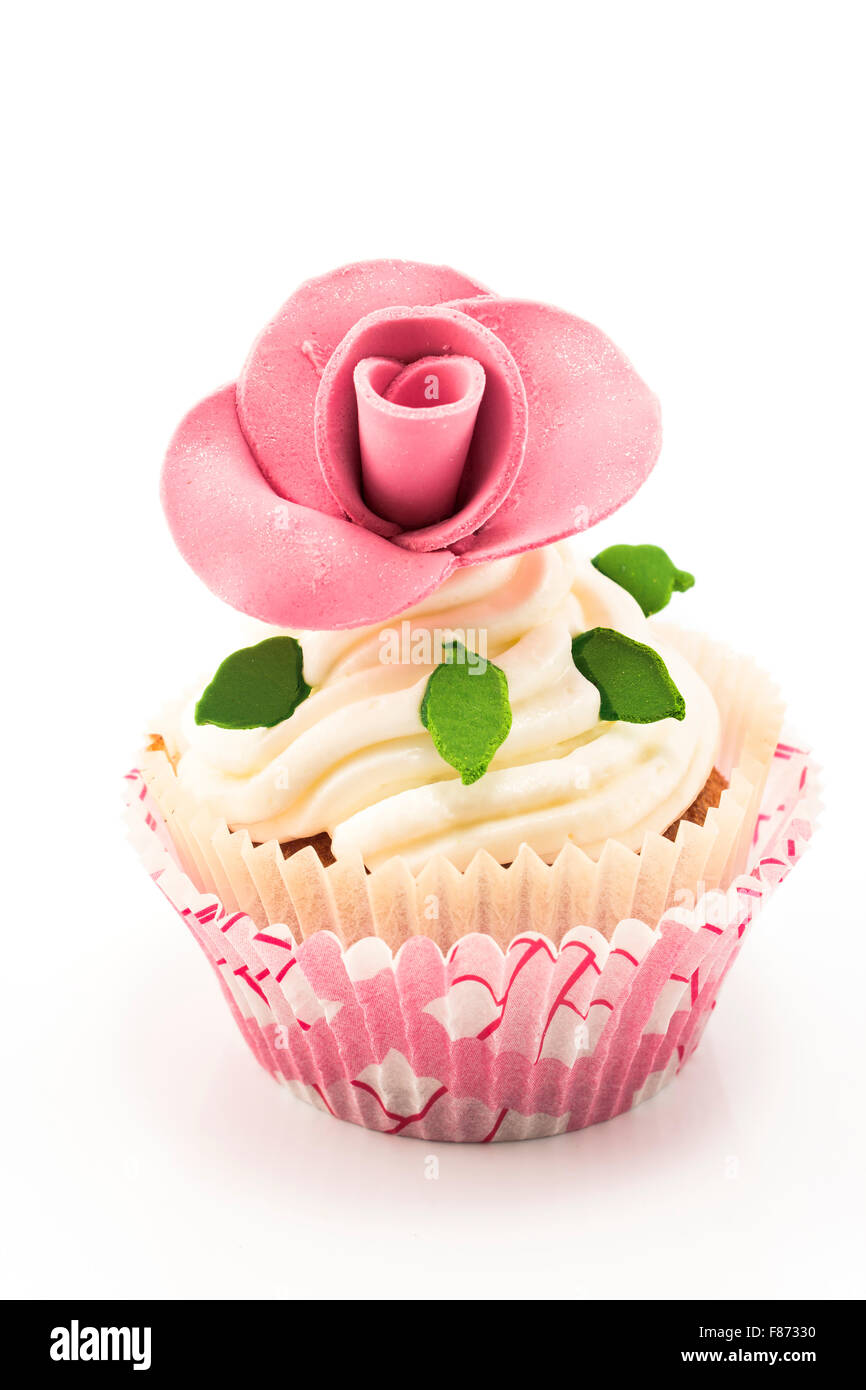 Cupcake decorated isolated on white Stock Photo - Alamy