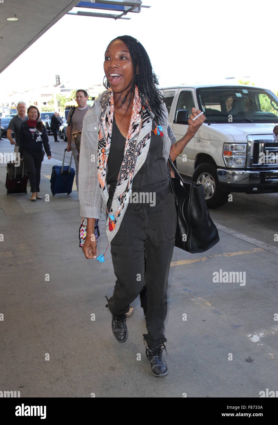 R&B singer Brandy Norwood arrives with her mother Sonja Bates-Norwood ...