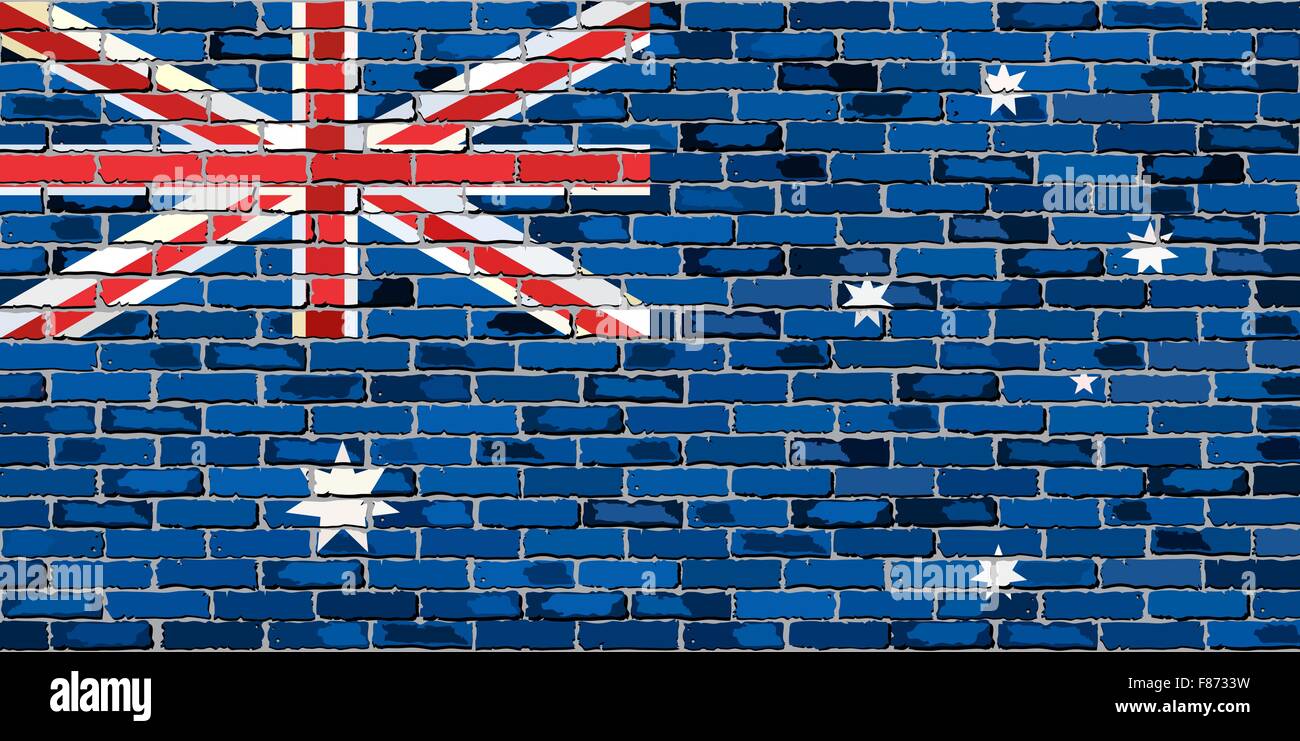 Grunge flag of Australia on a brick wall Stock Vector Image & Art - Alamy