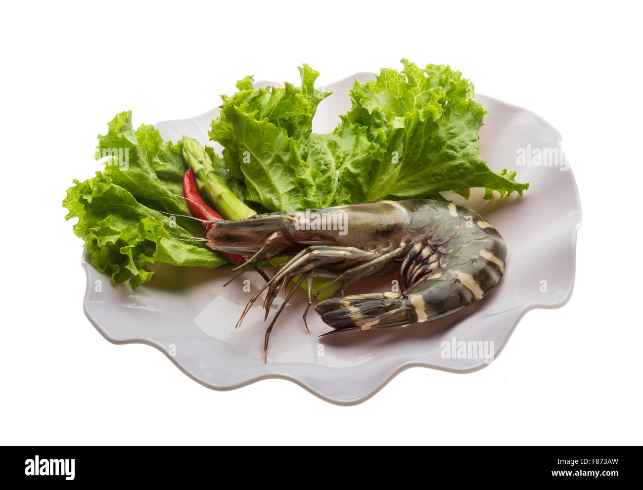 Raw Tiger prawn ready for cooking Stock Photo - Alamy